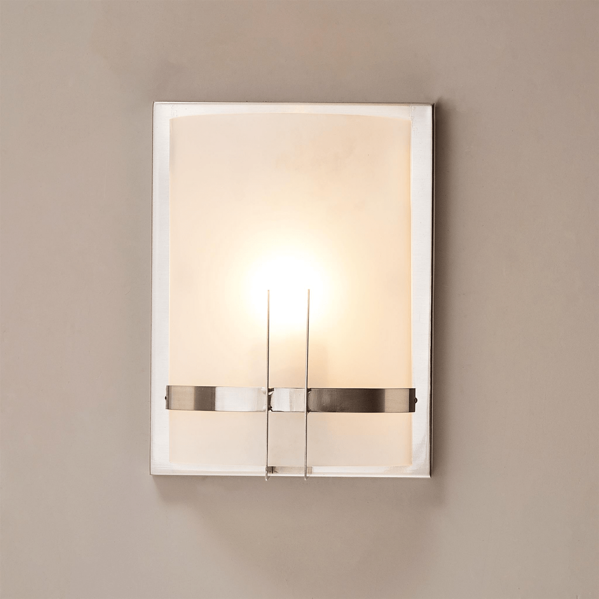 1-Light, Decorative ARC Wall Sconce Fixture, Brushed Nickel Finish with ...