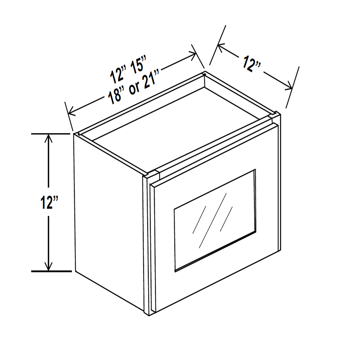 12 inch Wall Cabinet - 18W x 12H x 12D - Charleston Saddle - RTA ...