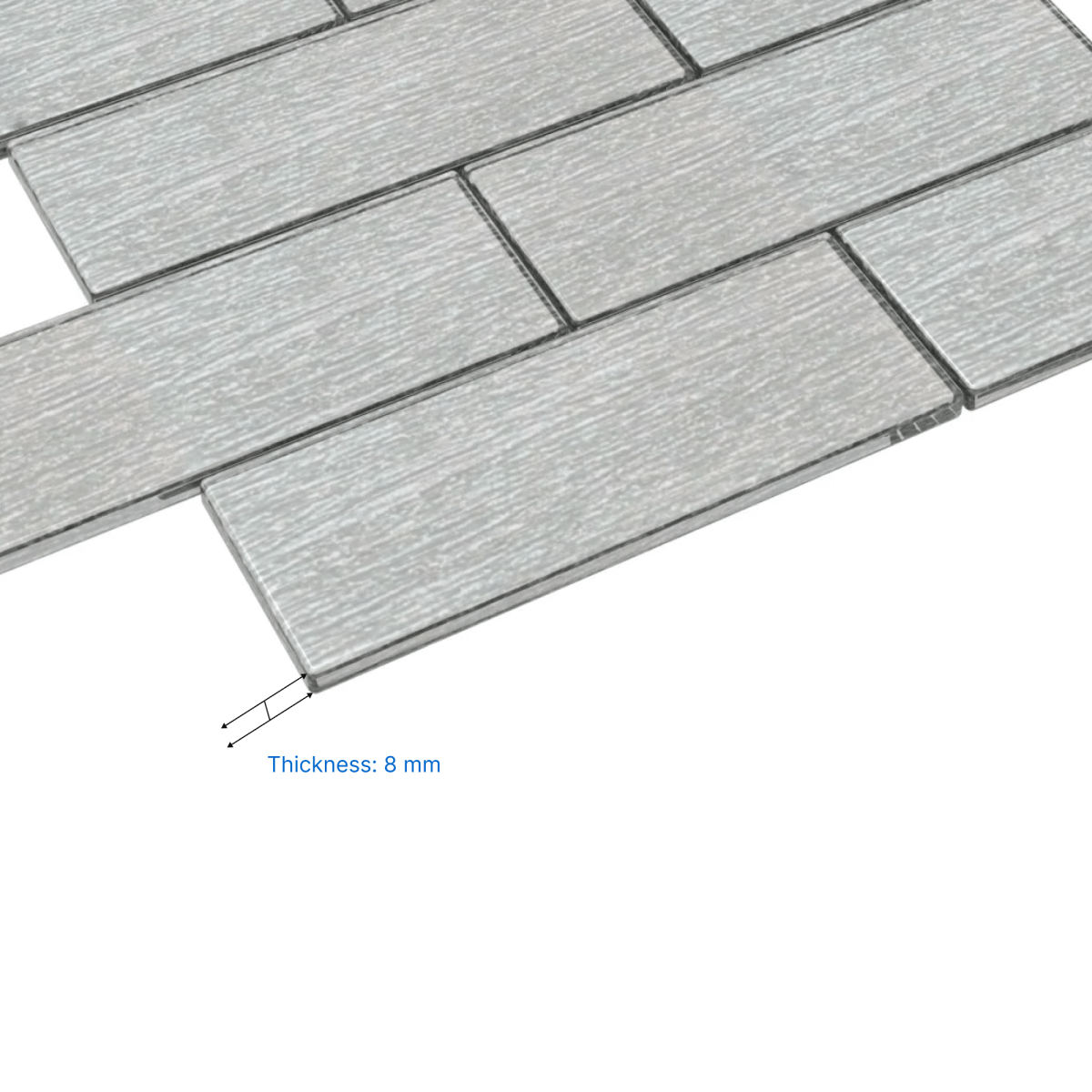 12 x 12 inch Glass Mosaic Tile with Shiny Silver Color and Glossy ...