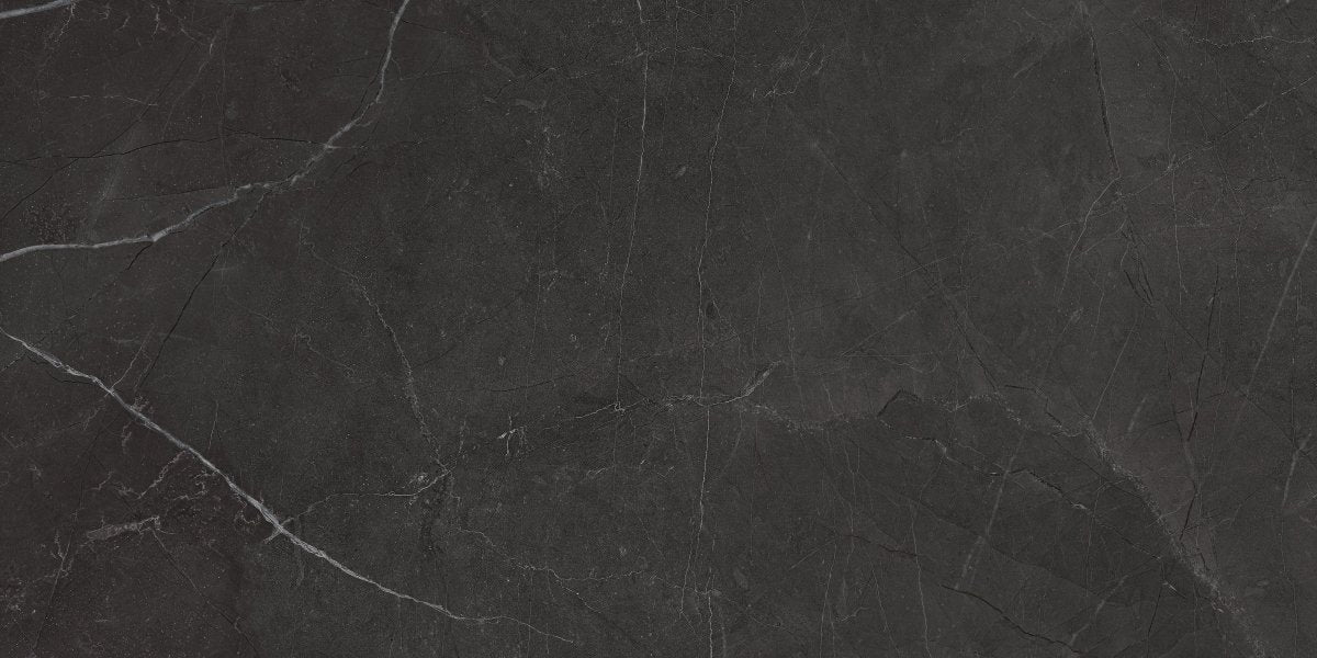 12 x 24 in. La Marca Nero Venato Polished Rectified Glazed Porcelain ...