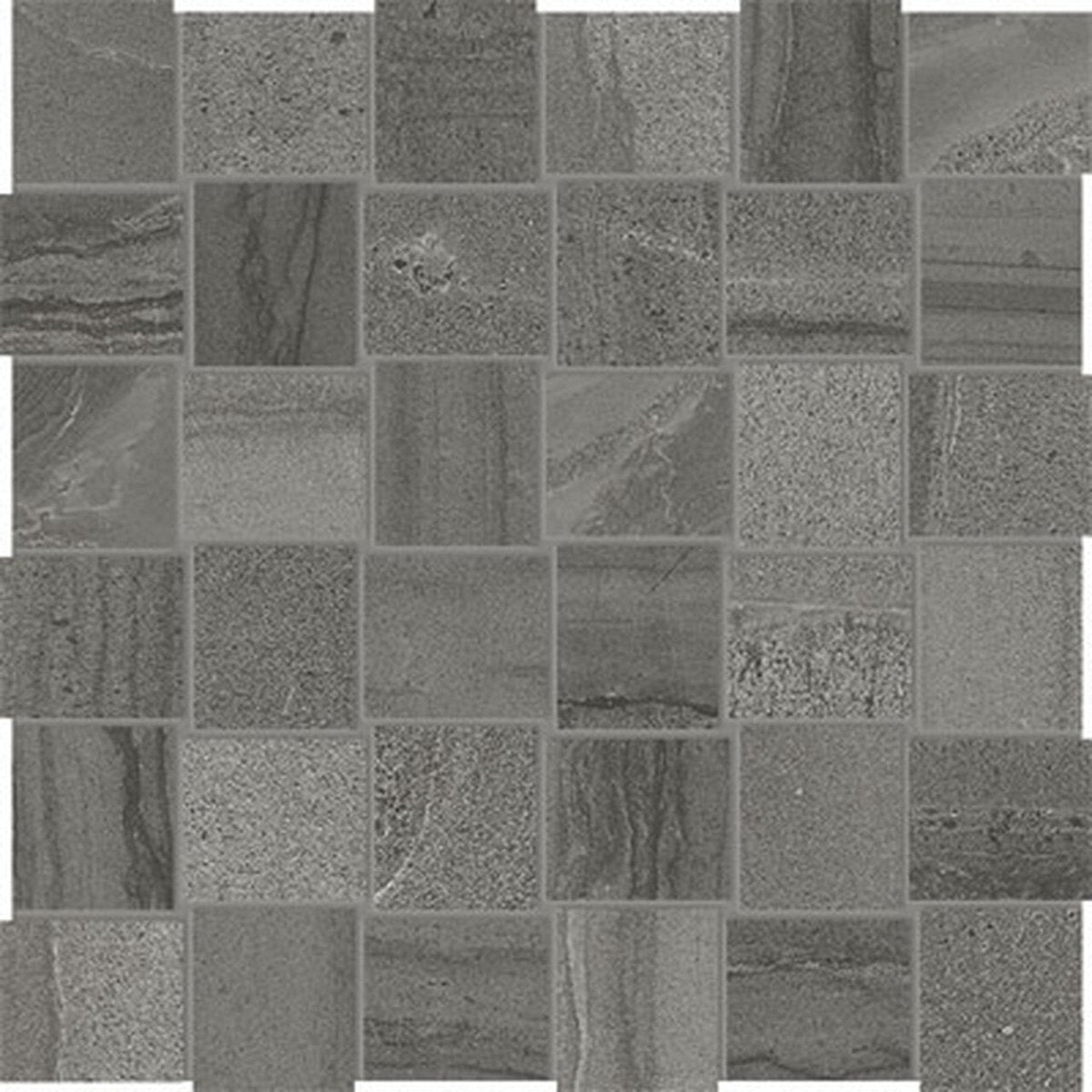 2 X 2 In Basketweave Amelia Carbon Matte Glazed Porcelain Mosaic ...