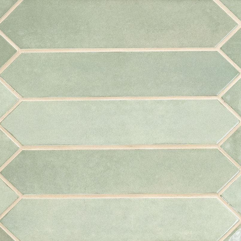 2.5" X 13" Renzo Jade Picket Soft Glossy Green Ceramic Wall Tile (12 ...