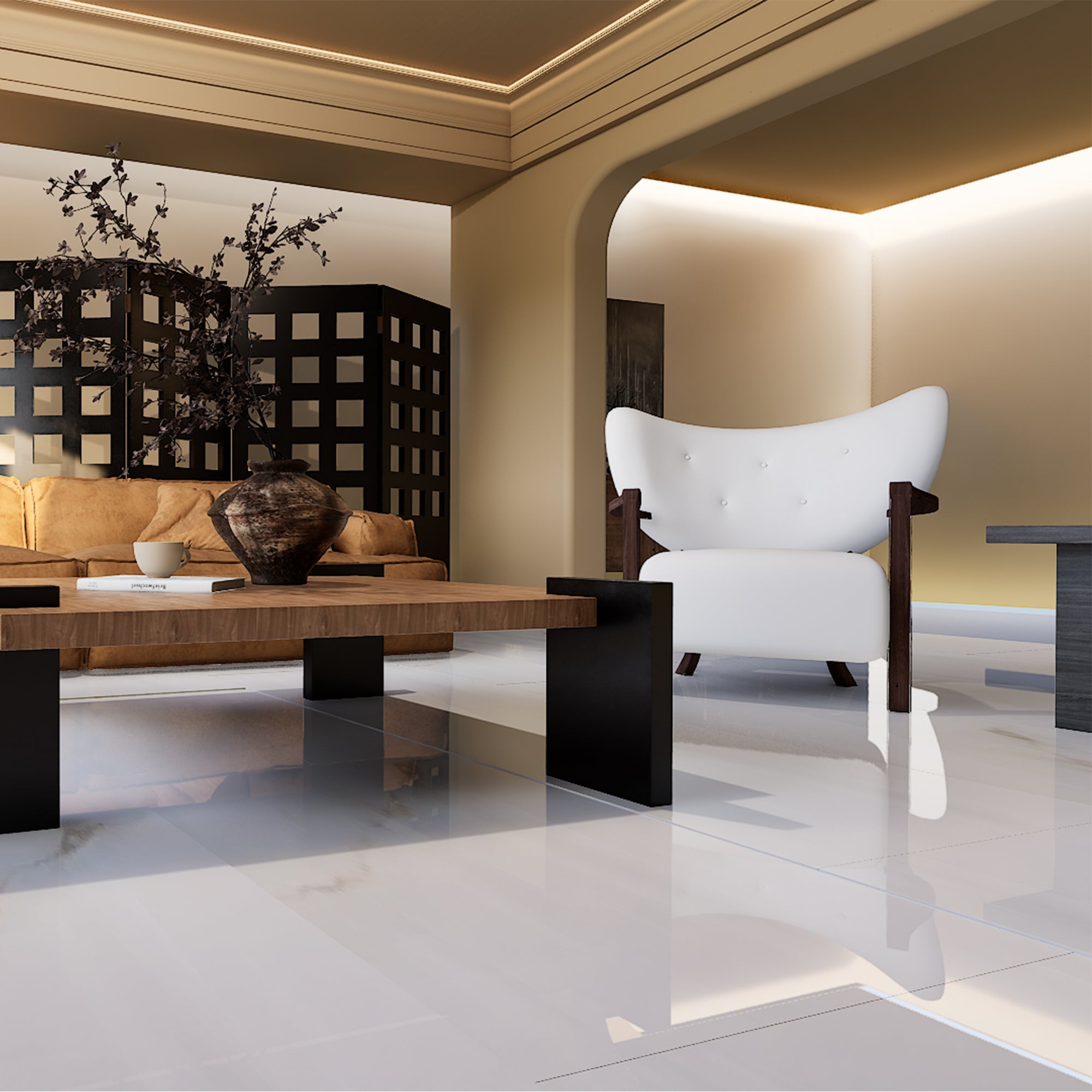 Ice Onyx 24 in. x 48 in. x 8.5 mm Polished Porcelain Floor and Wall Ti