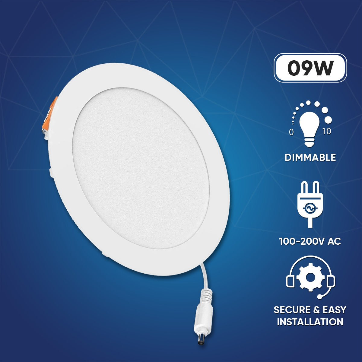 4" 9W LED Slim Panel Recessed Ceiling Light CCT Changeable 2700k 3000K ...