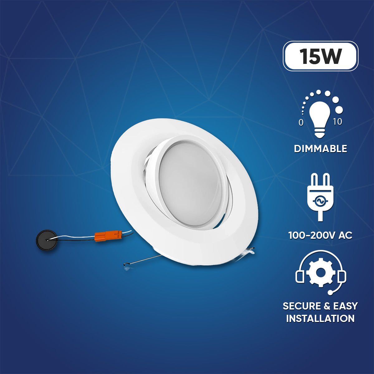 5 in. and 6 in. White LED Recessed Ceiling Light Fixture Trim with ...