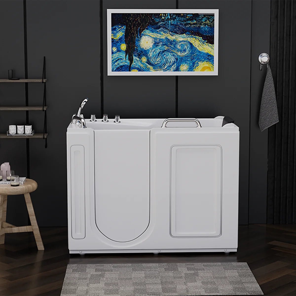 53 in. Acrylic Walk in Bathtub for Disabled Person, - Left Side Door ...