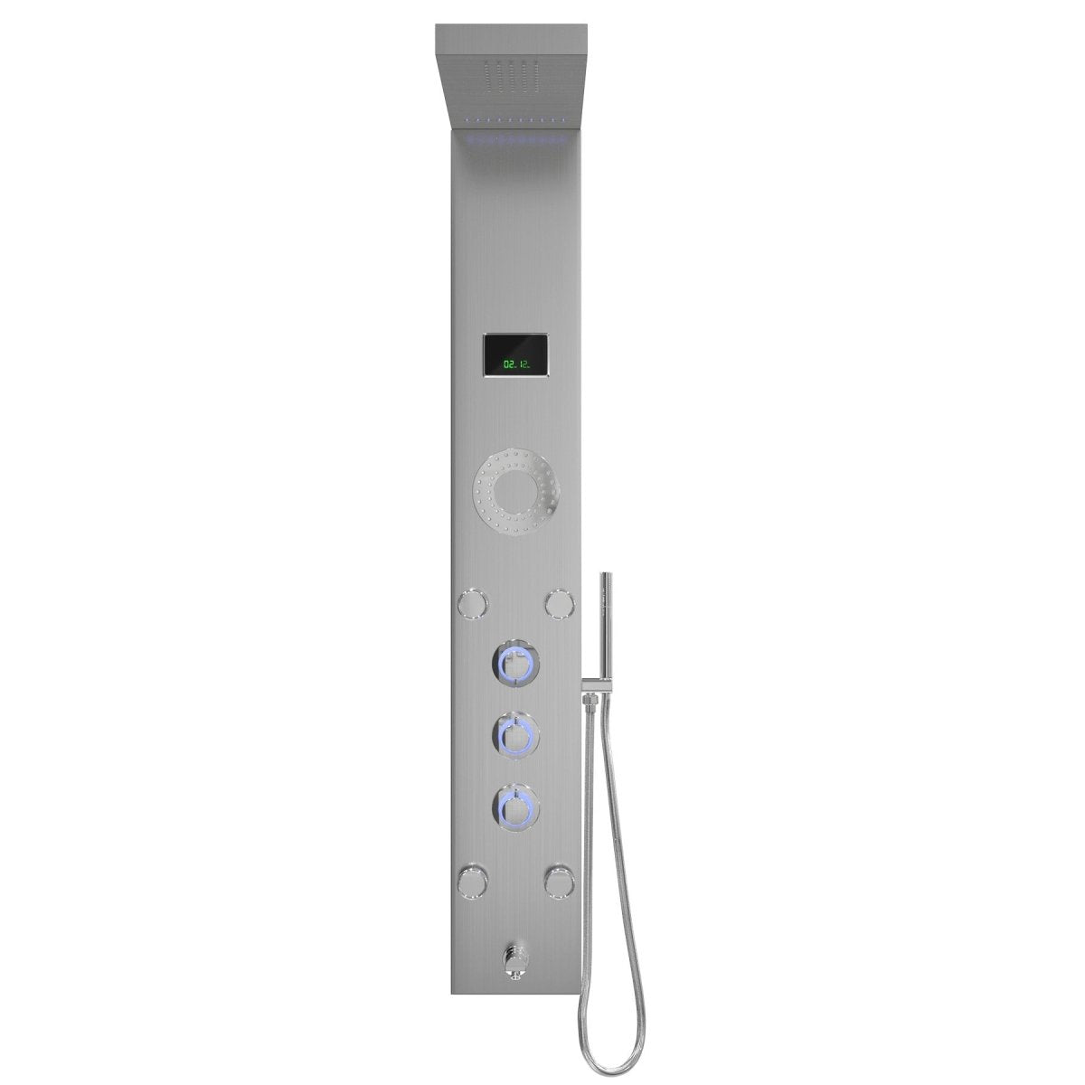 55 In. 5-Jet Stainless Steel Shower Panel System With Fixed LED ...