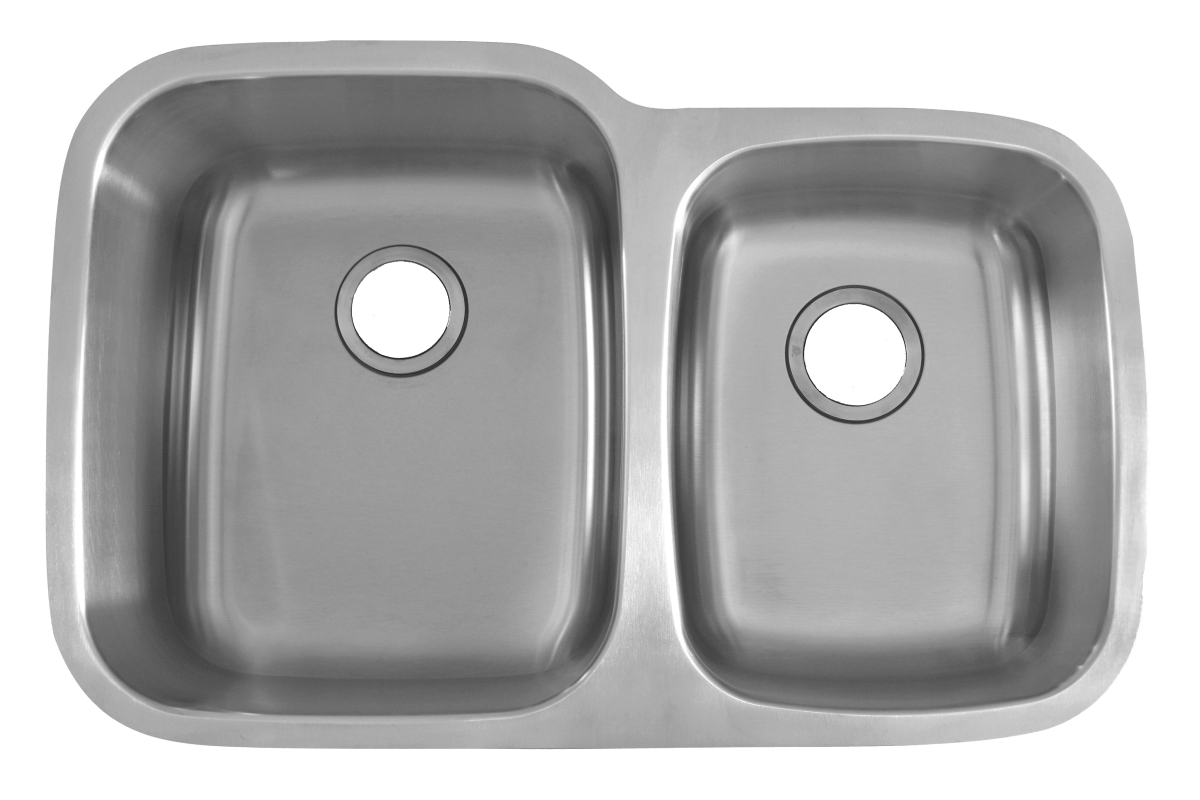 60/40 Lancer Undermount Dual Compartments Kitchen Sink In Rounded Bowls ...