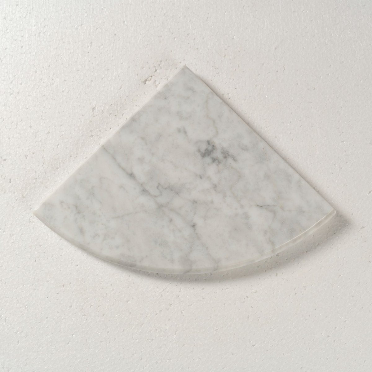 8 x 3/4 in. Carrara White Polished Marble Bathroom Corner Shelf ...