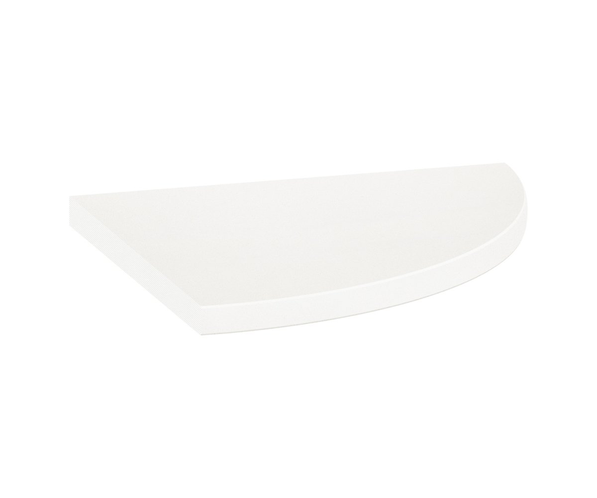 8.9 in. Marmiline Snow Polished Engineered Stone Corner Shelf ...