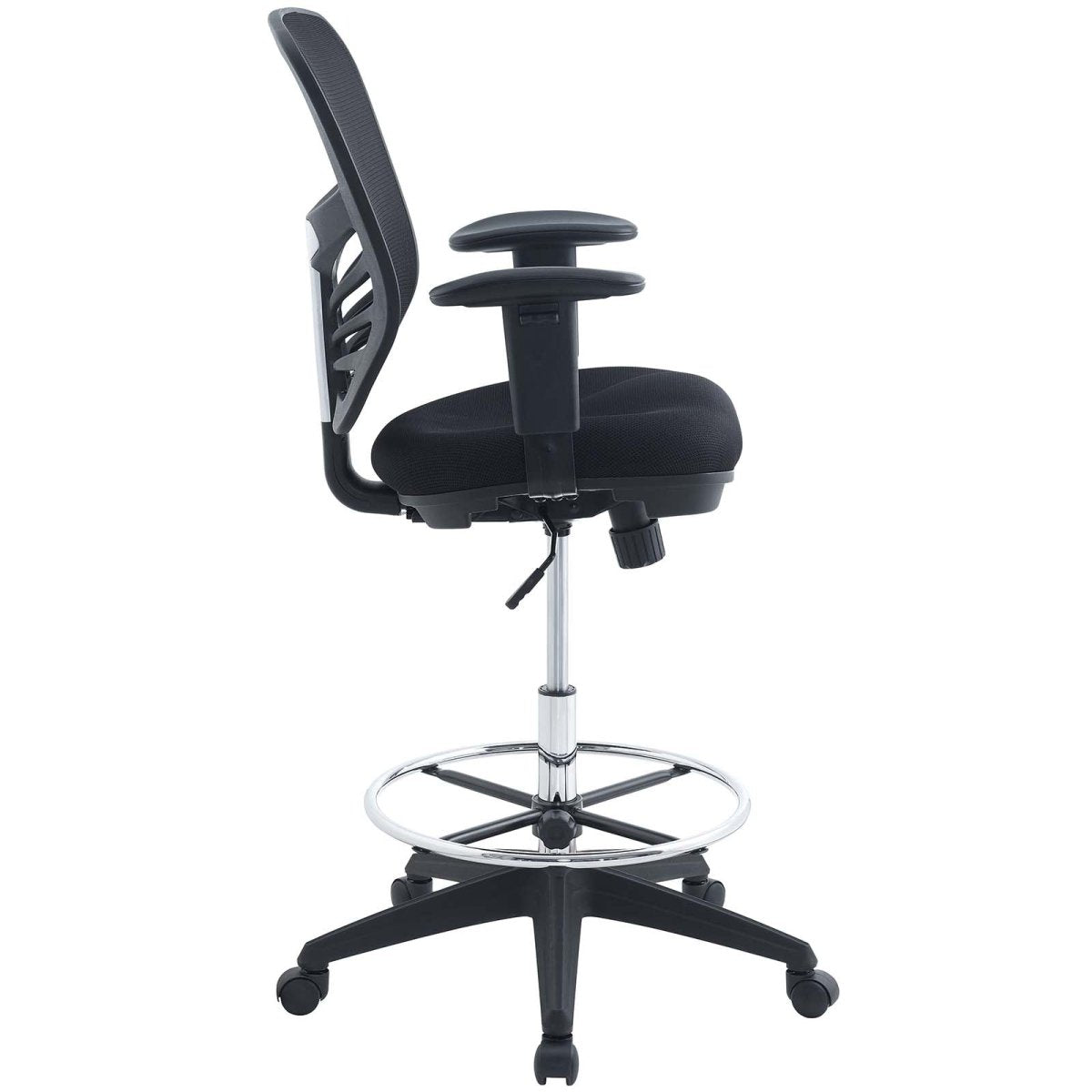 Articulate Drafting Chair With Lumbar Support and PU Wheels - Swivel ...