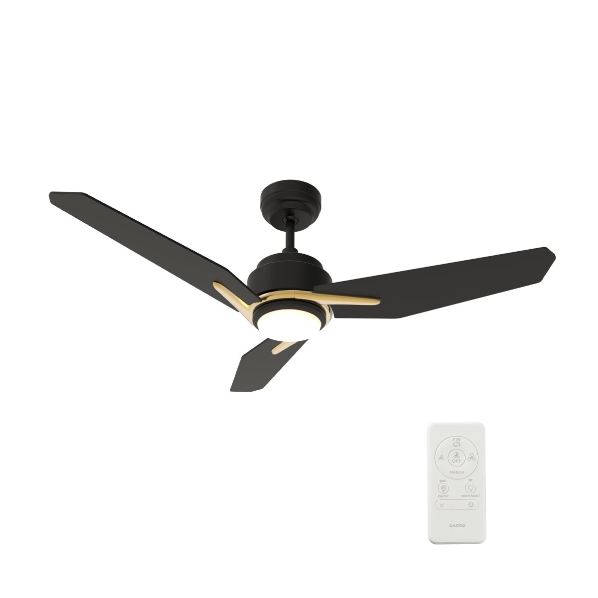 CALEN 56 inch 3-Blade Smart Ceiling Fan with LED Light & Remote ...
