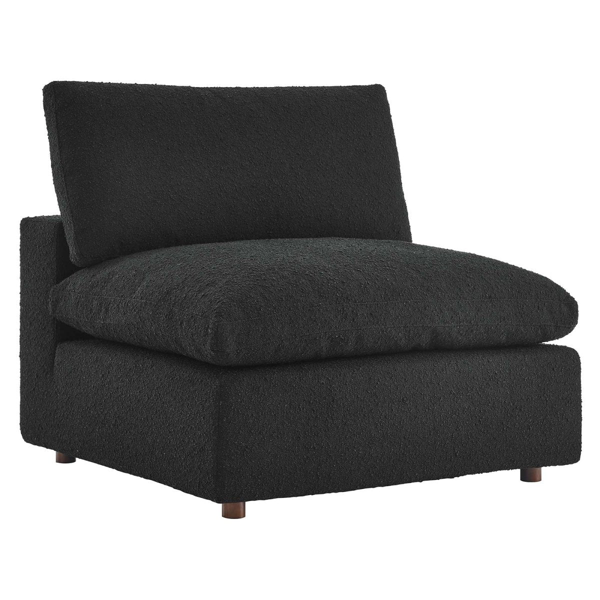 Commix Down Filled Overstuffed Boucle Fabric Armless Chair - BUILDMYPLACE