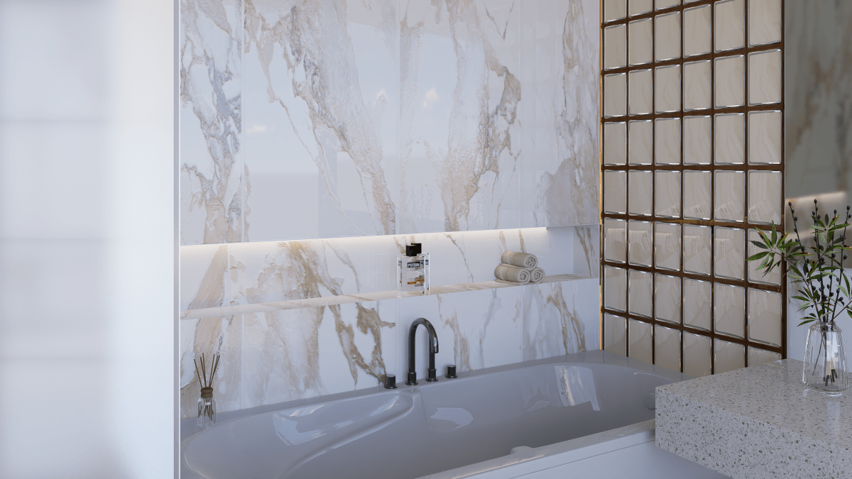 CRASH BEIGE 24 in. x 48 in. x 8.5 mm MATT CARVING Marble Look Tile ...