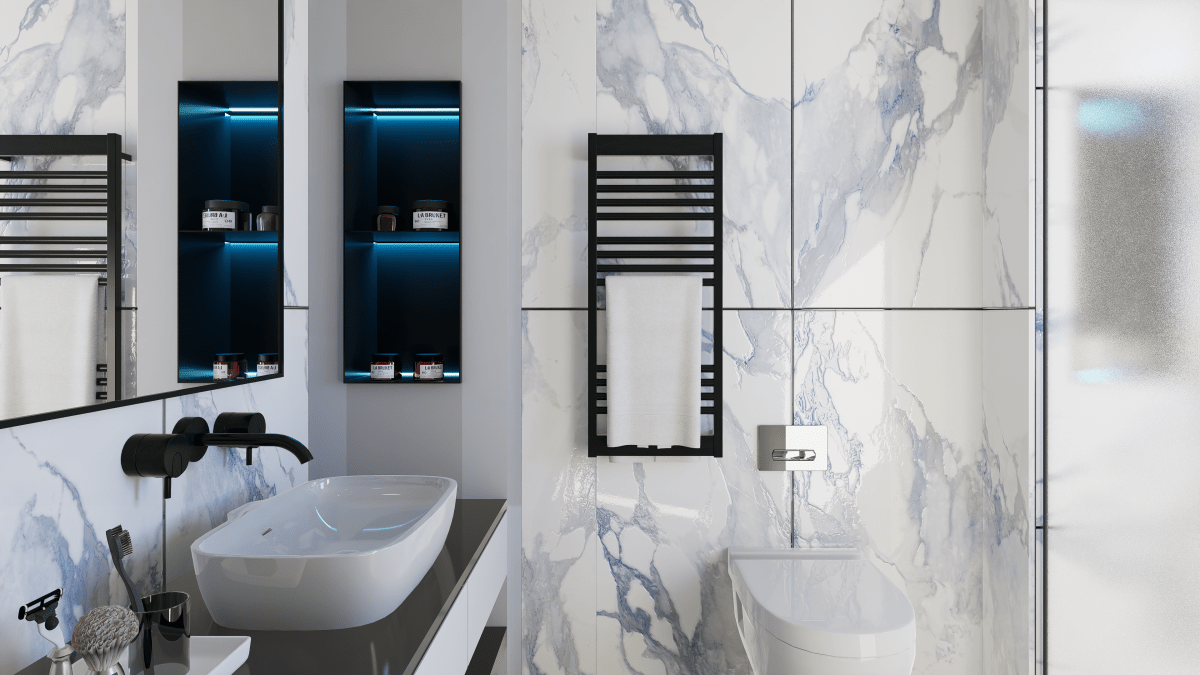 CRASH BLUE 24 in. x 48 in. x 8.5 mm MATT CARVING Marble Look Tile ...