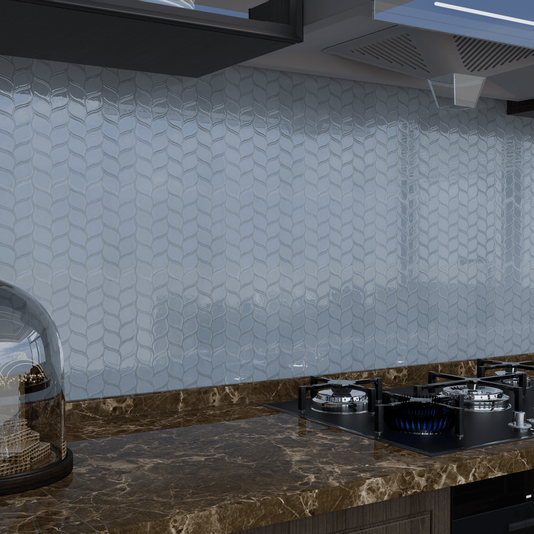 Element Shadow Petal Glossy Glass Mosaic | BUILDMYPLACE