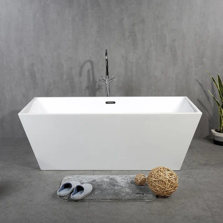 Harmony-II 66 in. Acrylic Freestanding Soaking Bathtub in Glossy White ...