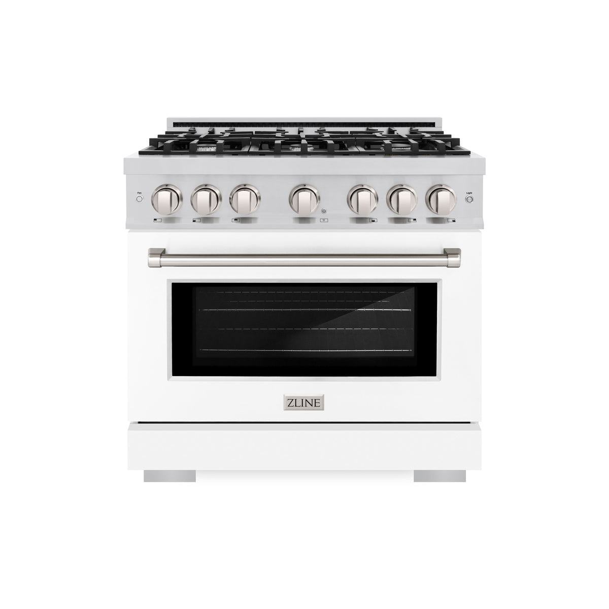 ZLINE 36 in. 5.2 cu. ft. Select Gas Range with 6 Burner Cooktop and Co ...