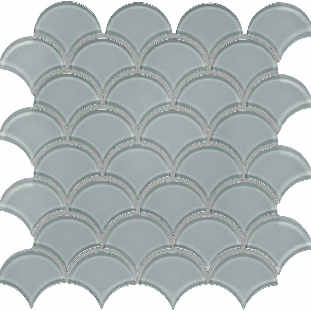 Scallop Element Shadow Dark Colors Glass Mosaic - BUILDMYPLACE