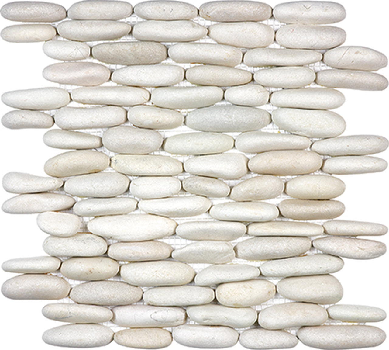 Zen Serenity Ivory Stacked Pebble Mosaic