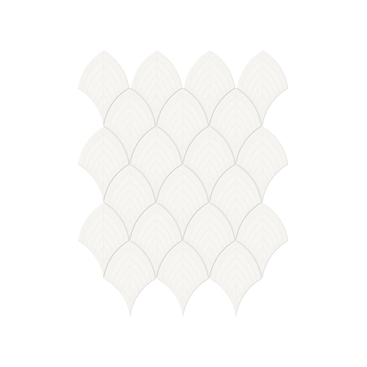 Scallop Soho Canvas White Glossy Glazed Porcelain Mosaic