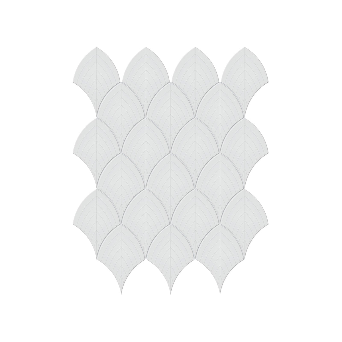 Scallop Soho Gallery Grey Glossy Glazed Porcelain Mosaic - BUILDMYPLACE