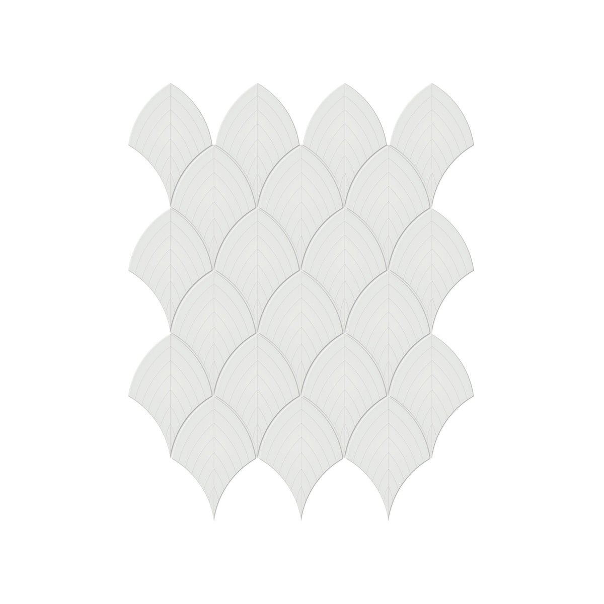 Soho Vintage Grey Glossy Glazed Scallop Porcelain Mosaic - BUILDMYPLACE