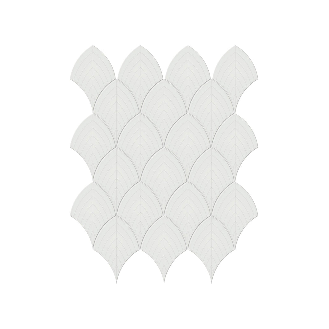 Soho Vintage Grey Glossy Glazed Scallop Porcelain Mosaic - BUILDMYPLACE