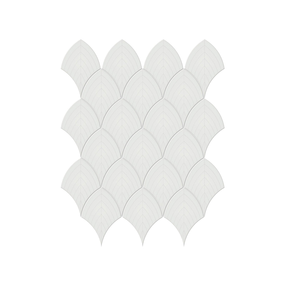Soho Vintage Grey Glossy Glazed Scallop Porcelain Mosaic - BUILDMYPLACE