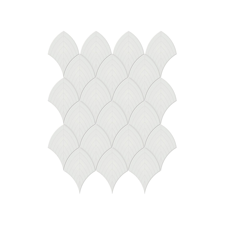 Soho Vintage Grey Glossy Glazed Scallop Porcelain Mosaic