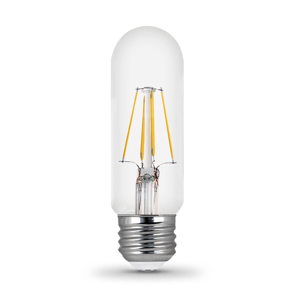 LED Light Bulb, 40W, E26, T10 Tubular, Filament , Medium Base, Clear ...