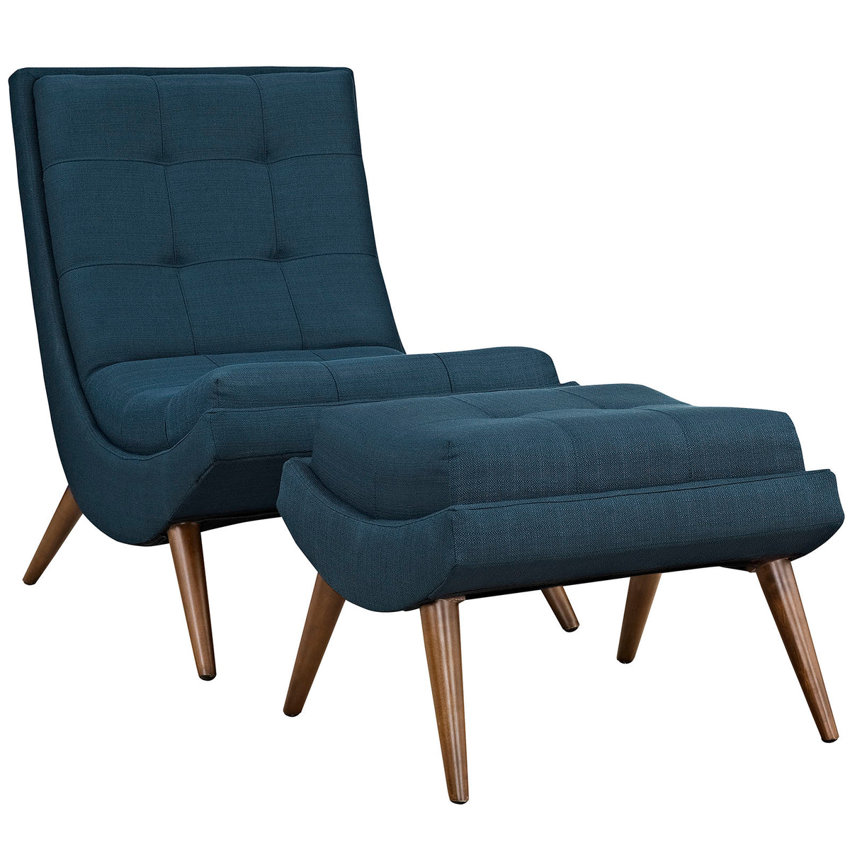 Modern Upholstered Ramp Fabric Lounge Chair Set - Chaise Lounge Chair ...