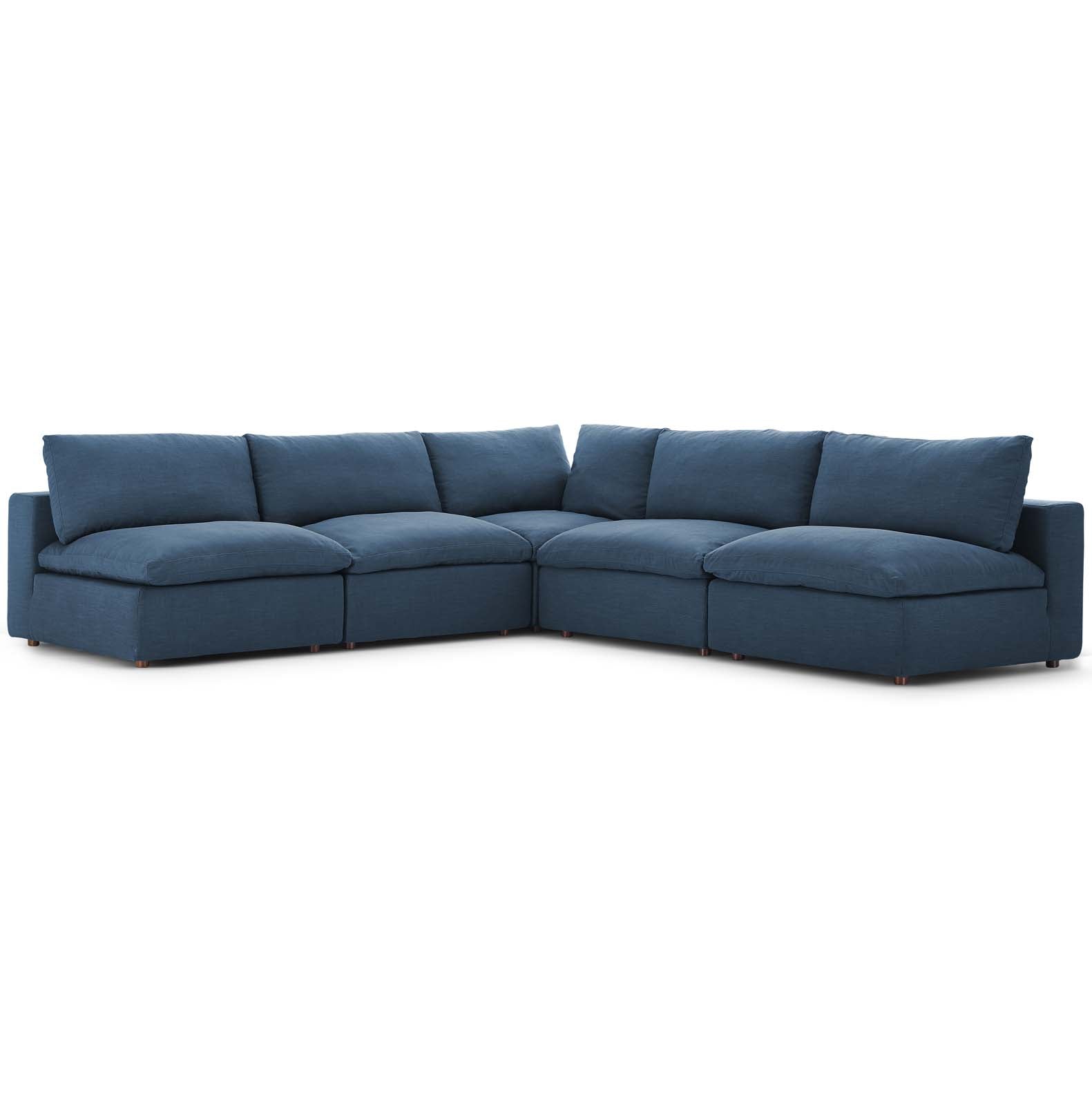 Modern Occasional Commix Down Filled Overstuffed 5 Piece Sectional Sofa ...