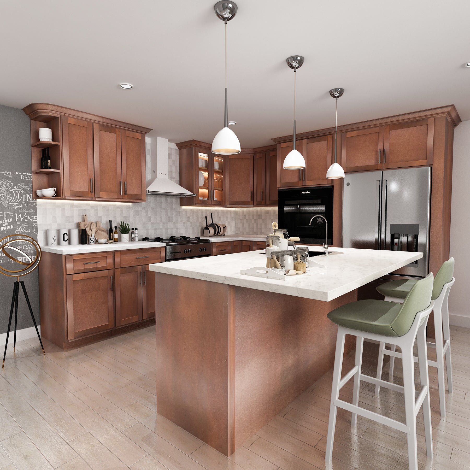 Small Light Rail Moulding - 96'W x 11/2H x 1 1/2D - Aria Shaker ...